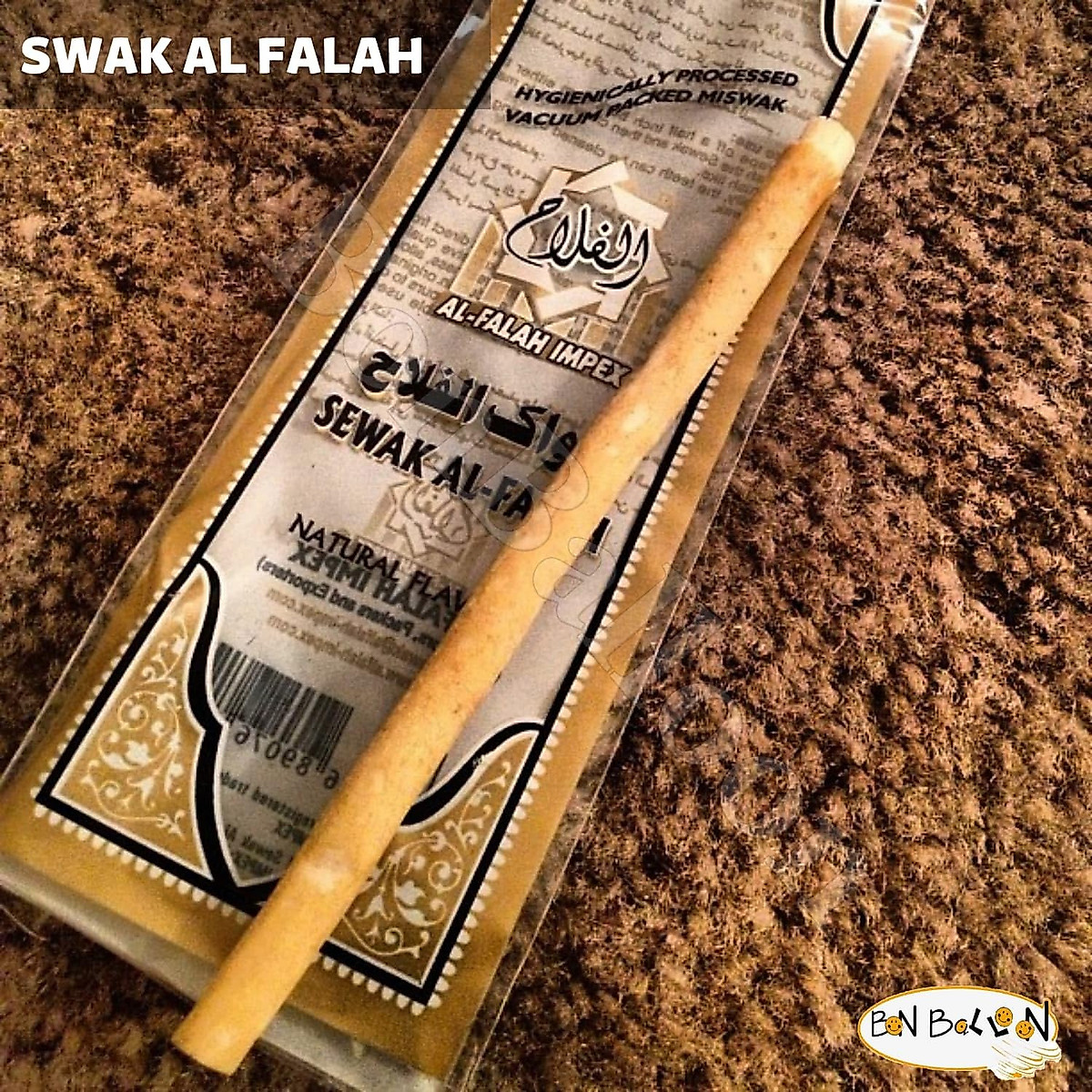 10 Al Falah Siwak Meswak Miswak Miswak Arak Peelu Al Falah Chewing Stick With Natural Flavor Organic Herbal Toothbrush Vacuum Sealed Breath Freshener (Ten Tooth Sticks)