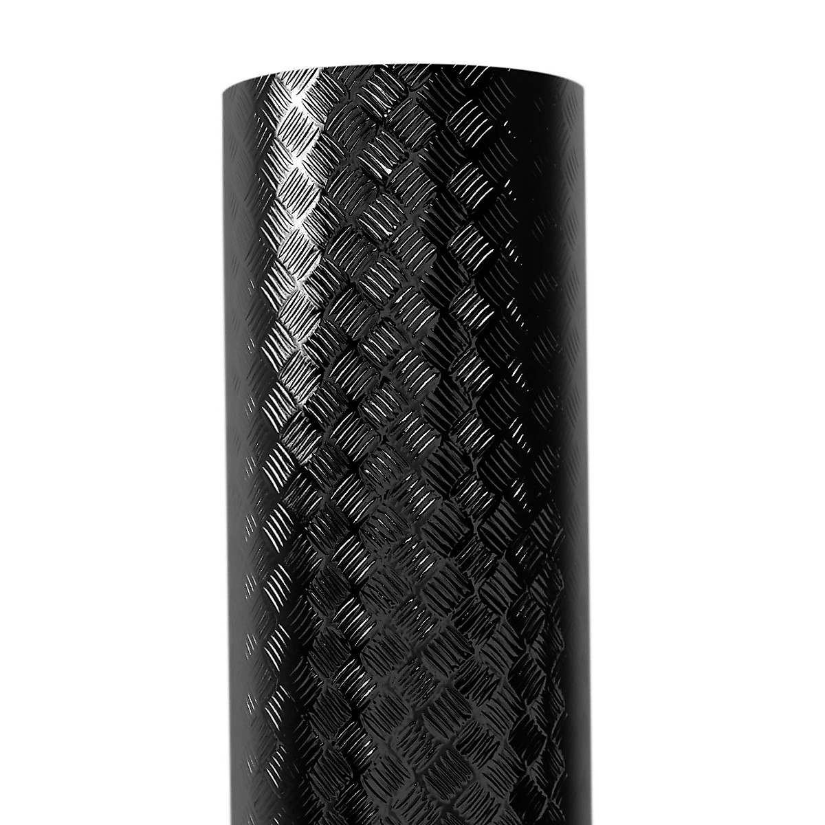 Industrial Utility Diamond Plate Metallic Black Chrome Finish Vinyl Wrap Underlayer Sheet Adhesive Roll for Shelves Walls Flooring (17.8 inches x 10ft)
