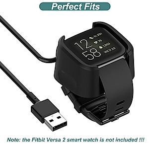 Charger for Fitbit Versa 2, Replacement Charging Cable Dock with 3.3ft USB Cord for Fitbit Versa 2 Smart Watch [2 Pack]
