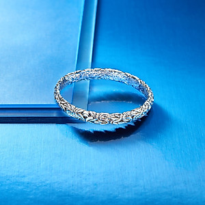 Ross-Simons Italian Sterling Silver Flat Byzantine Bangle Bracelet. 8 inches
