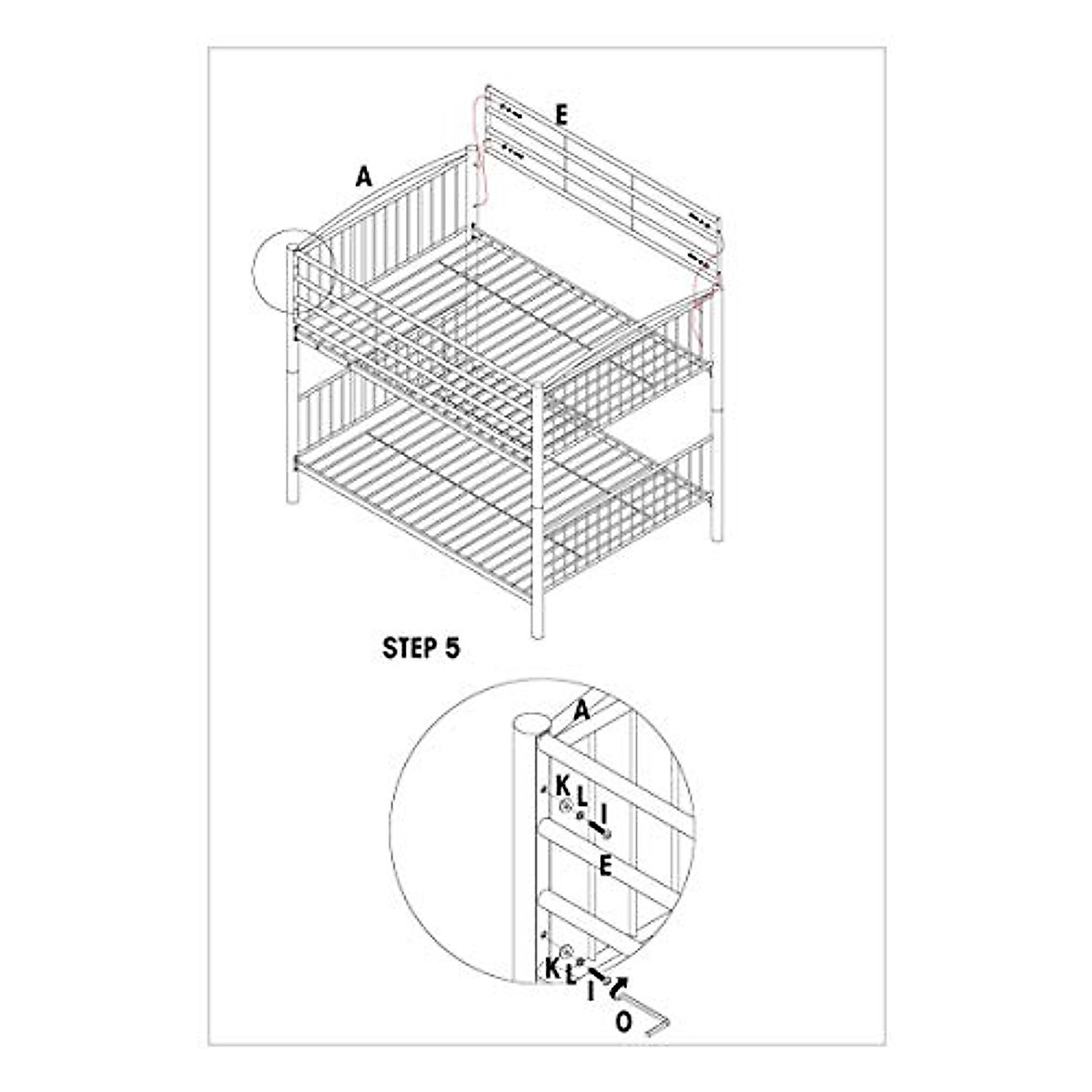 Powell Heavy Metal Bunk Bed, Full Over Full, Pewter
