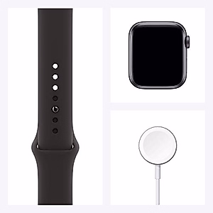 Apple Watch Series 6 (GPS, 40mm) - Space Gray Aluminum Case with Black Sport Band (Renewed)