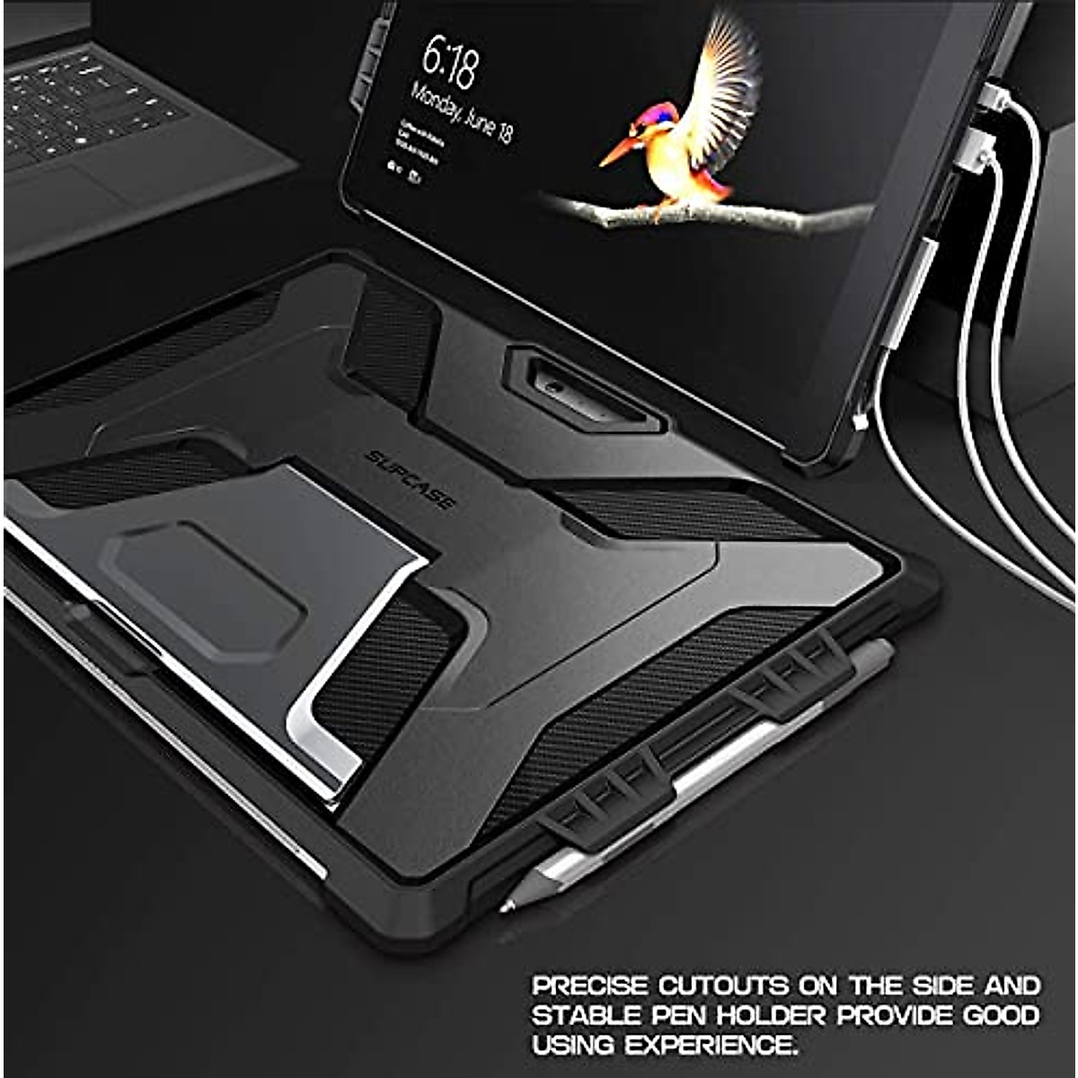 SUPCASE [UB PRO Series] Full-Body Kickstand Rugged Protective Case for Surface Pro 7/Pro 6 Case Microsoft Surface Pro 7/Pro 6/Pro 5/Pro 4/Pro LTE (Black)