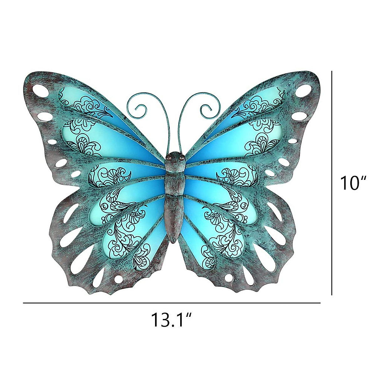 Tfro & Cile Metal Turtle Wall Decor Bathroom Glass Art Iron Sculpture Outdoor Blue Hanging Decoration for Home Bedroom Garden Patio Porch or Fence