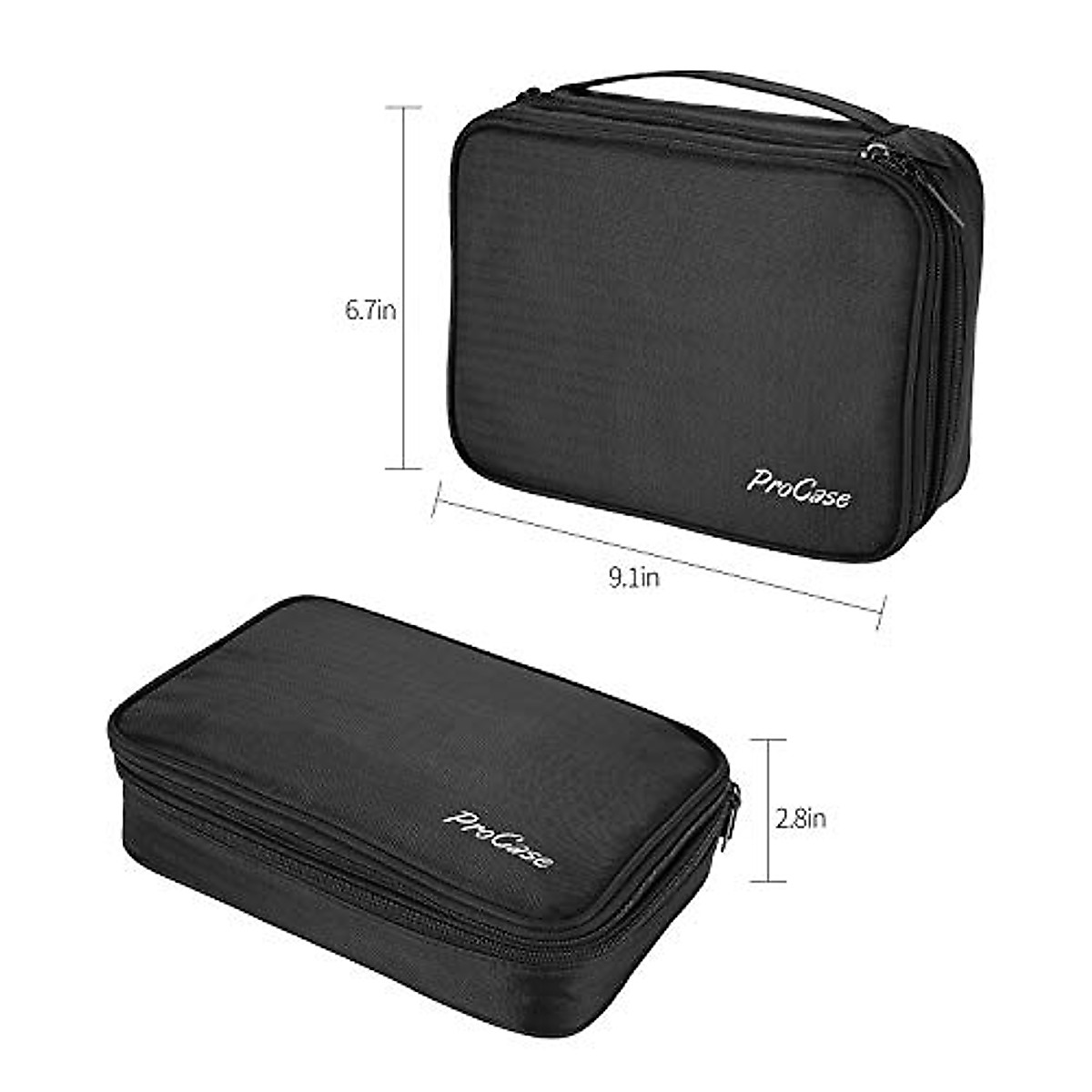 ProCase Travel Jewelry Case Organizer Bag, Ideal Gift for Women Girls Christmas Valentine's Day, Soft Padded Jewelry Carrying Pouch Portable Storage Box Holder for Earrings Rings Necklaces Bracelets Chains