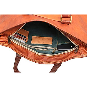 Firu-Handmade Leather Purses for Women Leather Tote Bag Satchel Vintage Genuine Leather Purses for Women Handbag Office Casual