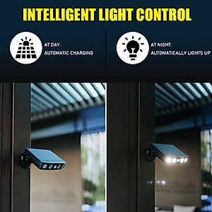 EUAONYA Solar Powered Fake Security Camera, Solar Wall Light Outdoor Solar-Powered Garden Lamp,Motion Sensor Waterproof Spotlights for Garden Path Street, IP65 Waterproof