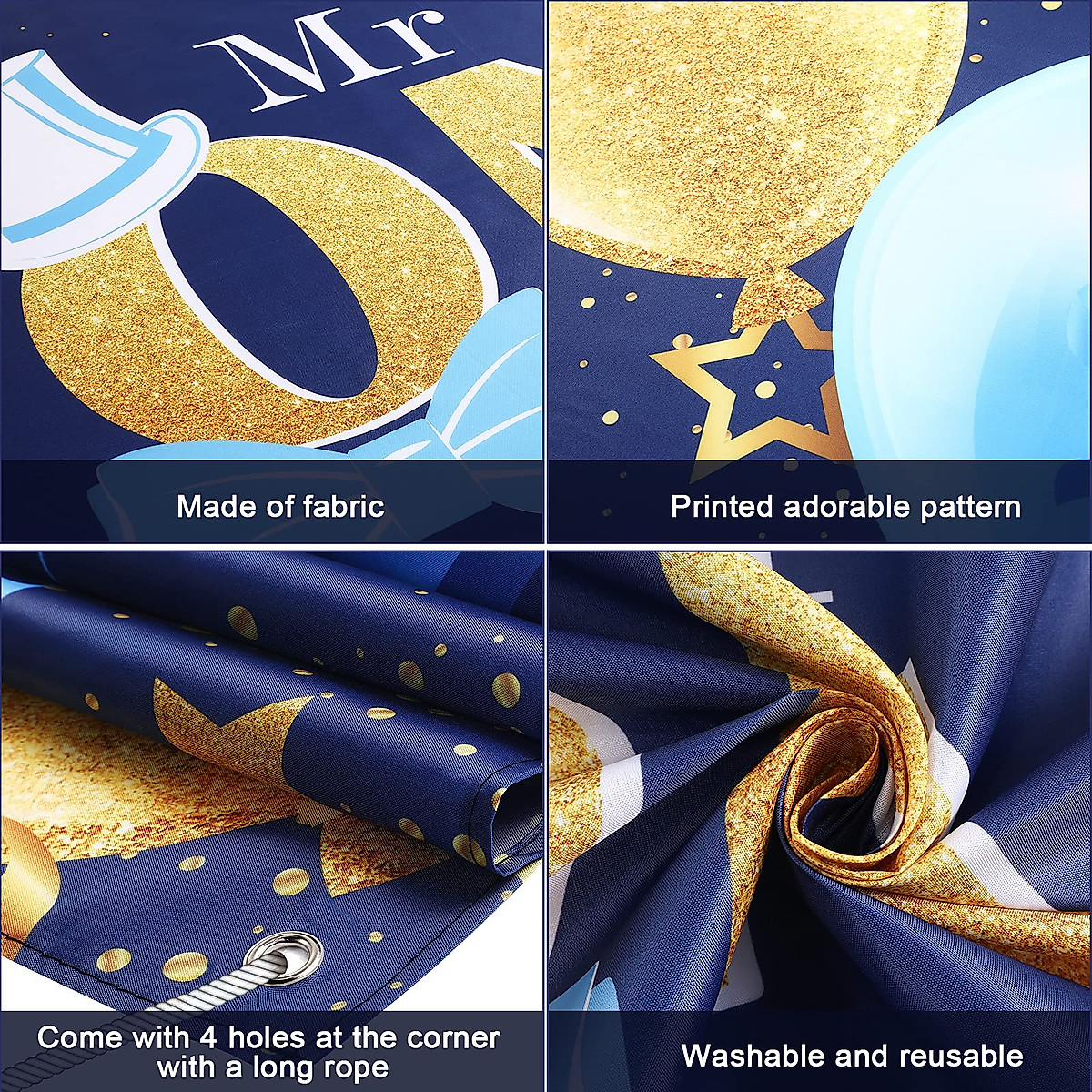 Irenare Boys 1st Birthday Decoration Mr. Onederful Birthday Party Supplies Boy 1st Birthday Backdrop Banner for Baby Toddler Little Man First Birthday Party Decor Photo Prop