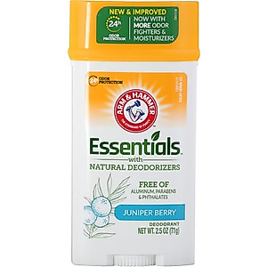 ARM & HAMMER Essentials Solid Deodorant, Clean(Juniper Berry), Wide Stick, 2.5 oz. (Pack of 3)