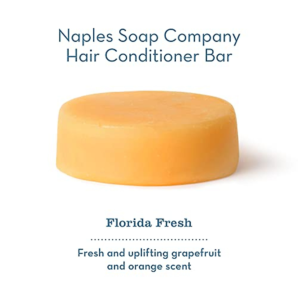 Naples Soap Company, Protein Enriched, 50-75 Use, Solid Hair Conditioner Bar, Eco-Friendly Haircare, Helps Ensure Vibrant, Healthy Hair, All Hair Types, Florida Fresh, 1 oz