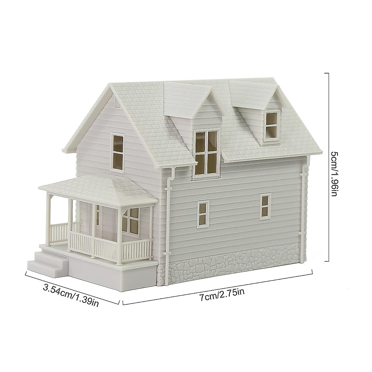 4pcs N Scale Model Blank Buildlings Kit Unassembled Houses for Model Train Layout JZ01JJ (N Scale-4 Units)