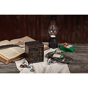 KakapopoTCG Elven Vault (Ancient Runes) Wood Deck and Counter Box Protector Sleeve Storage Trading Cards TCG MTG Magic FaB YGO EDH Commander Box FaB TCG PTCG Dice Box