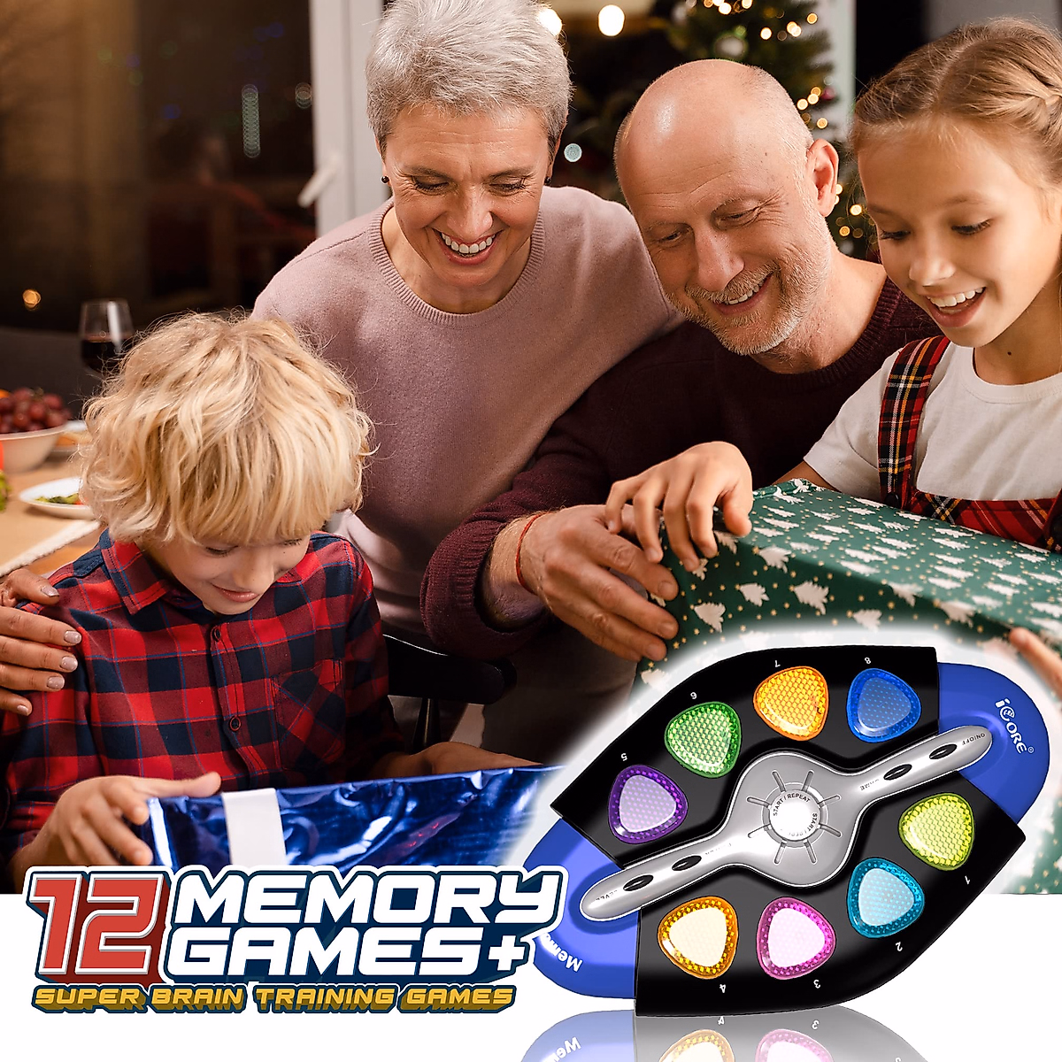 iCore Electronic Memory Brain Game, Handheld Kid Mind Game, 1-8 Players STEM Toys, Ideas for Ages 6-12+ Year Old Boy & Girl