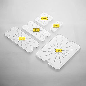BIEAMA Plastic Drain Shelf for 1/6 Size Food Pan Clear 2 Pack,Commercial