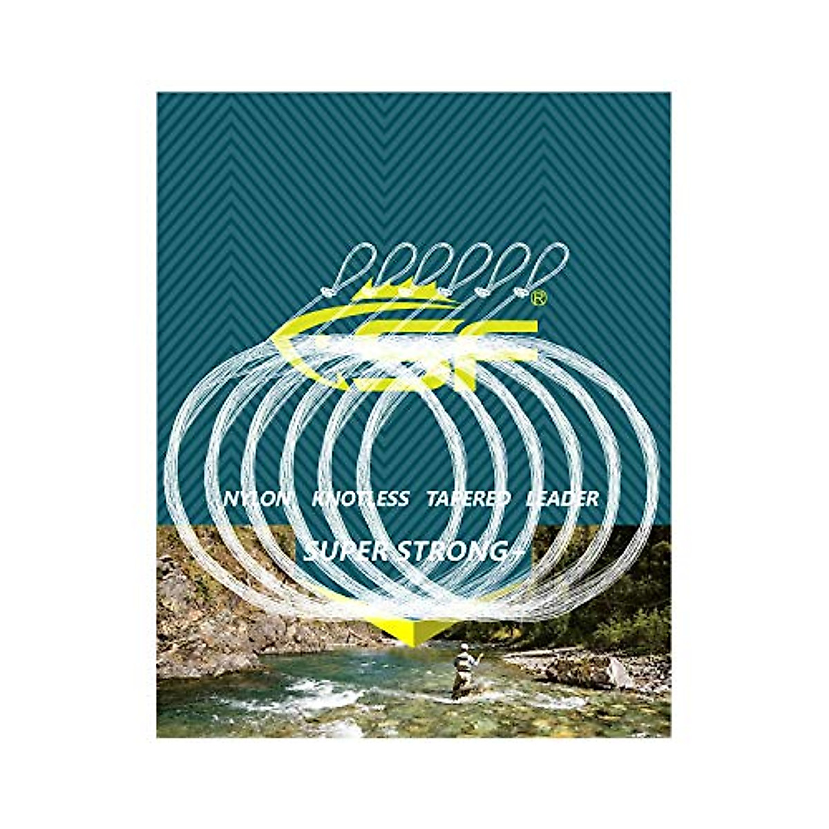 SF 6PCS Pre Tied Loop Fly Tapered Leader Nylon Fly Fishing Trout Leader Line 7.5FT-5X