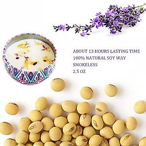 Scented Candles Gift Set, Aromatherapy Candles for Home, Portable Hotel Candles, Natural Soy Wax Tin Jar Candles for Yoga, Bath, 2.5 Oz Long Lasting Time Home Scented Candles Gift for Women 2 Pack