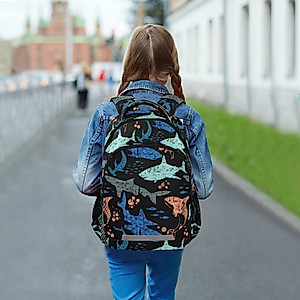 Blue Whale Ocean School Backpacks with Chest Strap for Teens Boys Girls,Lightweight Student Bookbags 17 Inch, Underwater Casual Daypack Schoolbags