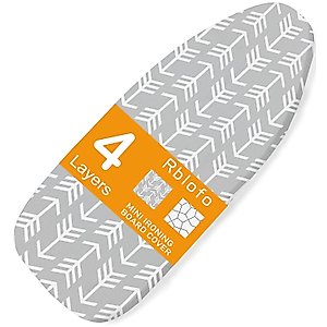 Rblofo 12 x 32 Tabletop Ironing Board Cover and Premium Heavy Duty 4 Layer Pad Extra Thick Padding, Heat Reflective and Stain Resistant with Elasticized Edges 12.5 x 32 inch Iron Board Covers