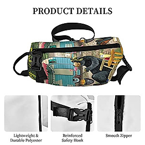 Rope Bag - Crossbody Sling Backpack Happy Camper Sling Bag Travel Hiking Chest Bag Daypack