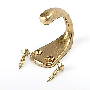 RZDEAL 3PCS Vintage Coat and Hat Hook Brass Classico Wall Hanging for Bath Stands Clothes Hangers Scarf Towel (Gold)