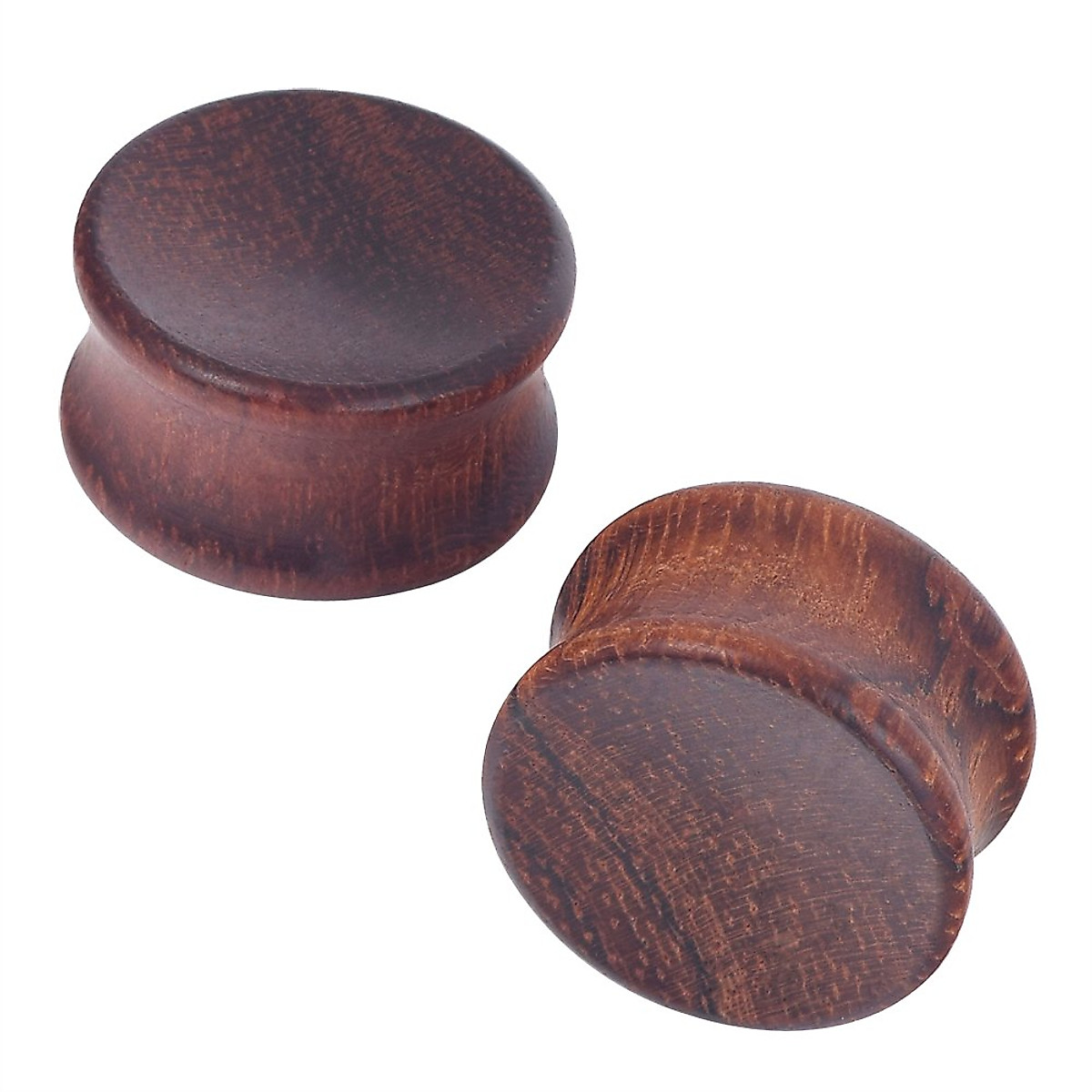 Oyaface 2PC Saddle Plugs Natural Wood Ear Gauges Tunnels Stretcher Set Concavity Wood Style A 26mm
