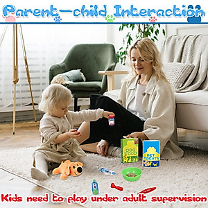 KAEGREEL Pet Care Playset with Pet Case Stethoscope Kids Veterinary Kit Treating, Pretend Play Toys Birthday Gifts for Boys Girls Aged 3-8 Years Old