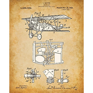 Original Flying Machines v2 Patent Prints - Set of Four Photos (8x10) Unframed - Makes a Great Home and Man Cave Decor and Gift Under $20 for Engineers and Pilots