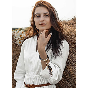 BAOSIWA Women Silicone Bracelet Keychain Wristlet Beaded Key Ring Leopard Bangle Chains with Leather Tassel