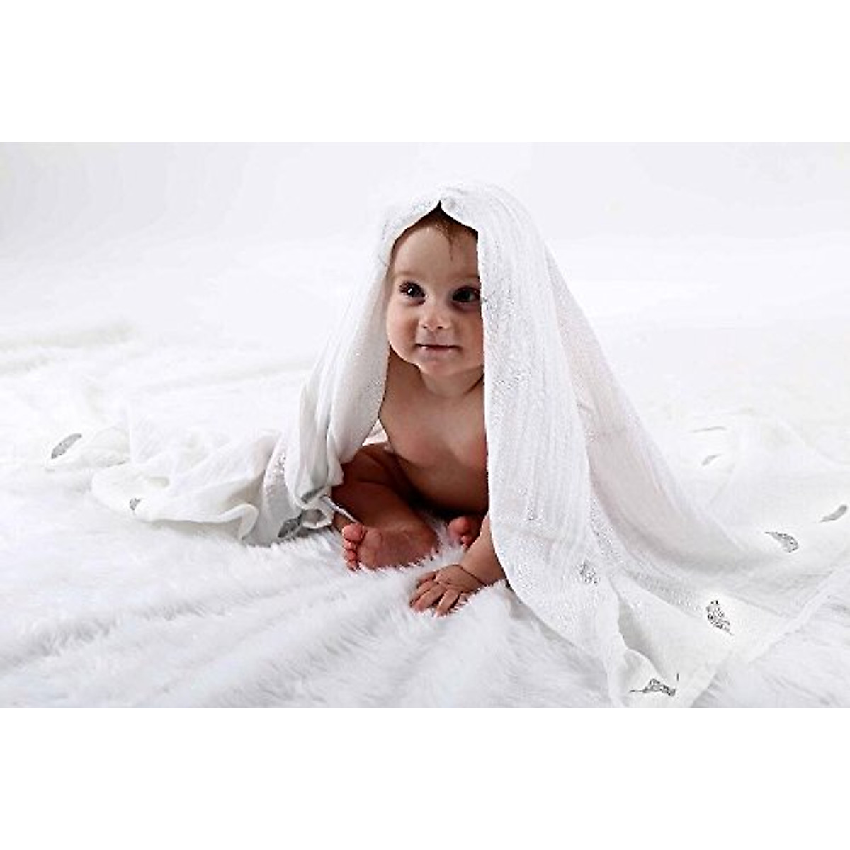 Kinsard Muslin Swaddle Blankets, 100% Cotton Soft and Breathable Swaddling Receiving Blanket, Great For Gift Giving And Baby Shower, Large Baby Swaddles For Easy Wrap, 47 x 47 Inches, (Grey)