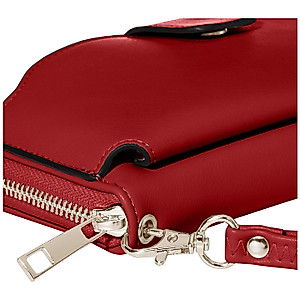 Heaye Women Wristlet Wallet with Cell Phone Holder RFID Blocking Zip Around Wallet PU, Red