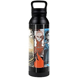 Avatar The Last Airbender OFFICIAL Triple Bender 24 oz Insulated Canteen Water Bottle, Leak Resistant, Vacuum Insulated Stainless Steel with Loop Cap