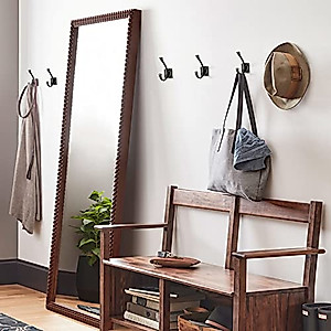 TUNNY 5 Pack Antique Design Wall Hanging Coat Hooks - Matte Black Coat Hooks Towel Hook for Entry Shoe Cabinet, Wardrobe Bathroom Bedroom Furniture Hardware