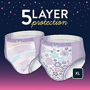 Goodnites Nighttime Bedwetting Underwear, Girls' XL (95-140 lb.), 9 Ct