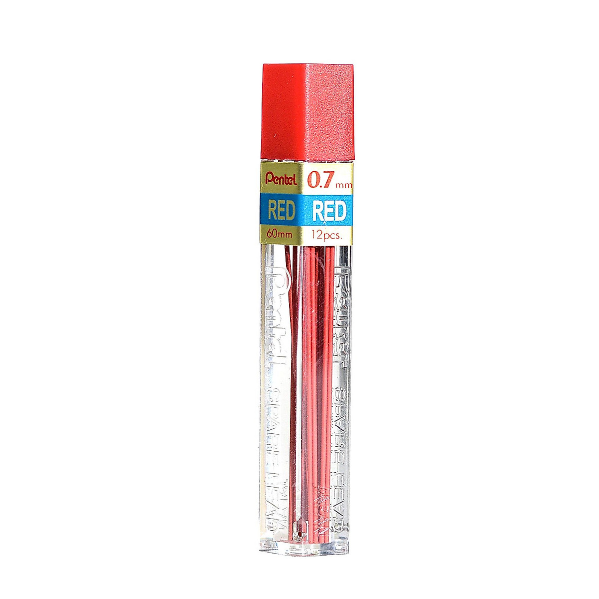 2 Tubes PENTEL Super Hi-Polymer Lead 0.7 mm RED