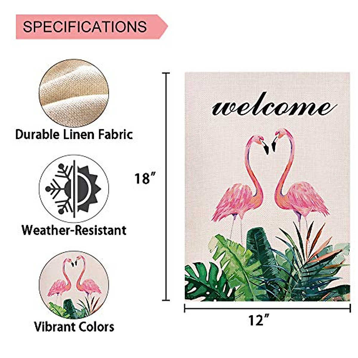 Ogiselestyle Flamingo Garden Flag Vertical Double Sided Farmhouse Summer Autumn Fall Small Welcome Yard Outdoor Flags 12 X 18 Inch