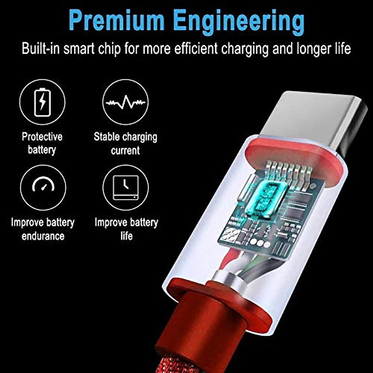 2 Pack 10Feet USB Type C Fast Charging Charger Cable Compatible with Nintendo Switch/Switch Lite, Xbox Series S/Series X Controller PS5 Controller Playstation 5 Charger USB Cable (Black+RED)