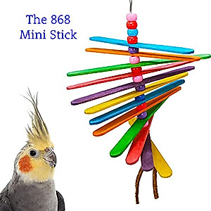 Bonka Bird Toys 868 Mini Stick Natural Chew Colorful Parrot Parrotlet Cockatiel Cockatoo Budgie