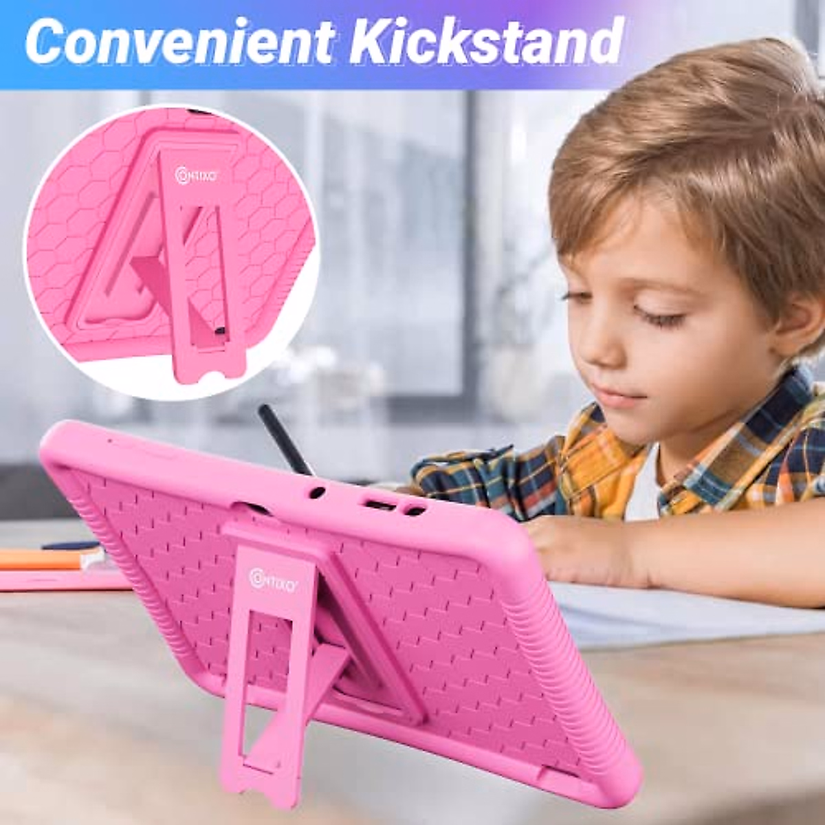 Contixo Kids Tablet K102, 10-inch HD, Ages 3-7, Toddler Tablet with Camera, Parental Control, Android 10, 32GB, WiFi, Learning Tablet for Children with Teacher's Approved Apps and Kid-Proof Case, Pink