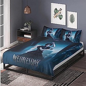 yasedse Wednesday TV Girl Bedding Sets,Ultra Soft Microfiber Microfiber Duvet Cover Set 3 Pieces with 1 Duvet Cover + 2 Pillowcases,Beding Set
