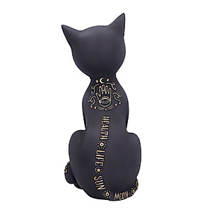 Nemesis Now Fortune Kitty Figurine 27cm, Resin, Black, Palmistry Cat Figurine, Fortune-Teller Black Kitty, Spiritual Gift, Cast in The Finest Resin, Expertly Hand-Painted