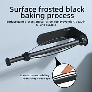 Paper Towel Holders,Single Hand Operable Under Cabinet Paper Towel Holder,Ratchet System,Self-Adhesive or Drilled,304 Stainless Steel Wall Mount Towel Paper Holder for Kitchen,Sink,Bathroom (Black)