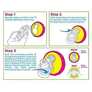 Nuby Plastic 2-Pack Two-Handle No-Spill Super Spout Grip N' Sip Cups, 8 Ounce, Pink and Purple