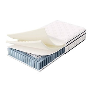 Oakestry Jenna 10-inch Twin Size Memory Foam Mattress Separately Encased with Wrapped Pocket Coils for Cool Sleep and Pressure Relief, White