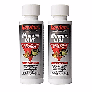 Kordon 2 Pack of Methylene Blue, 4 Fluid Ounces Each, General Disease Prevention for Fresh and Saltwater Fish, Treats Fungus and Fungal Growth on Fish Eggs