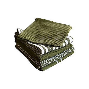 Yourtablecloth Cotton Kitchen Dishtowel Set – 18”x28” Oversized Kitchen Cloth – 100% Cotton – Super Soft Absorbent & Quick Dry Dishtowel – Standard Kitchen Towel–Pack of 5 Sage