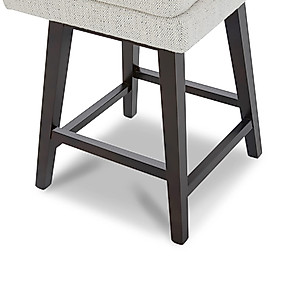 CHITA Counter Height Swivel Barstool, FSC Certified Upholstered Bar Stool, 26.8" H Seat Height, Fabric in Ivory