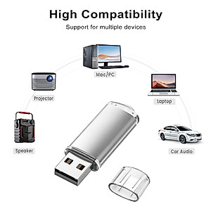 TOPESEL USB Flash Drive 5 Pack 64GB USB 2.0 Flash Drive Memory Stick USB Drive Jump Drive USB Storage Flash Drives Pen Drive Thumb Drives (5 Mixed Colors: Black Blue Green Red Silver)