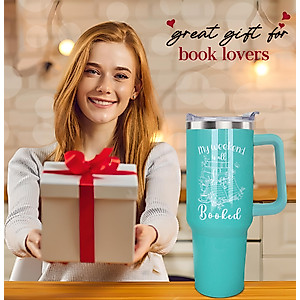 ZNYYZYBA Book Lover Tumbler - Gifts for Book lovers, Readers,Bookworms on Birthday and Christmas, 40 oz Tumbler with Handle and Straw and Leak Proof Lid, Reusable Stainless Steel Book Lover Mug