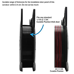 IKUSO Cat Door for Interior Doors,Kitty Door with Grooming Brush -Removable Beauty Brush,Fit 15kg or Less Cat Pass(XL)