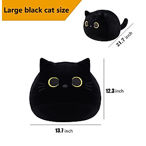 Taifctft Black Cat Plush Toy Pillow,21.7in Soft Plush Doll Cat Plushie Cat Pillow, Cute Stuffed Animal Soft Plush Pillow Baby Plush Toys Cat Shape Novelty Design Sofa Pillow Decoration Doll